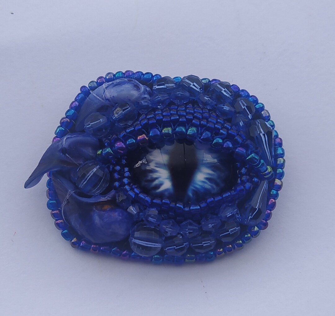 Brooch-amulet Magic Blue Dragon Eye, Work From Mother of Pearl and ...