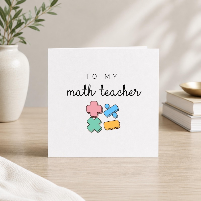 Math Teacher Thank You Card - Etsy