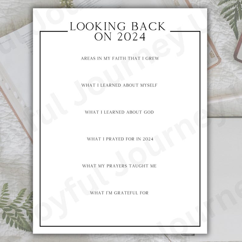 2025 Christian New Years Resolution 2024 Recap Journal Template Growing ...
