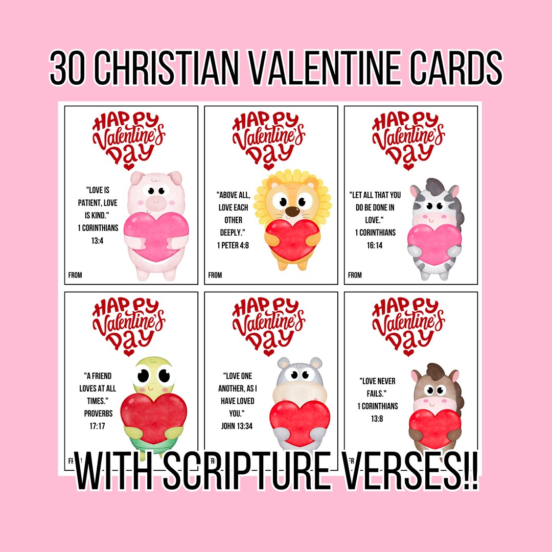 Christian School 30 Valentines Day Cards for Christian Private School ...