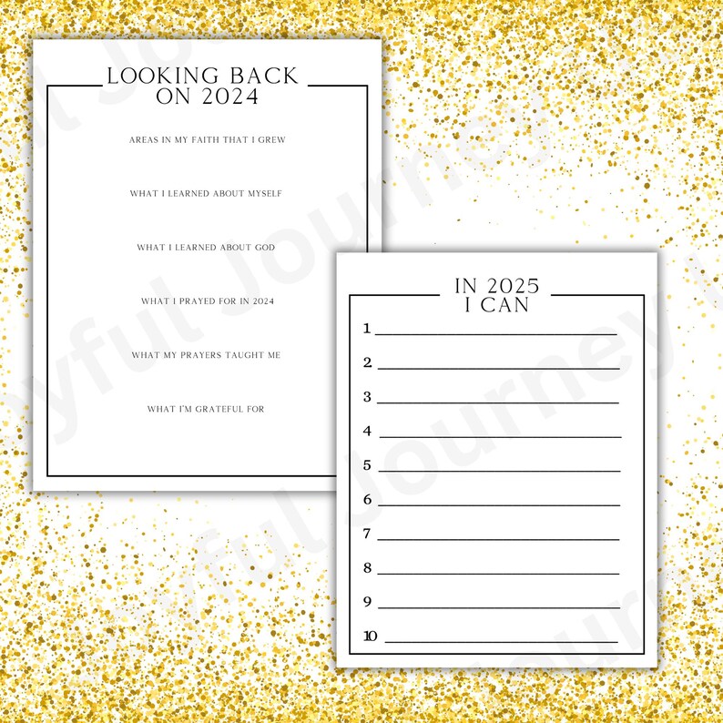 2025 Christian New Years Resolution 2024 Recap Journal Template Growing ...