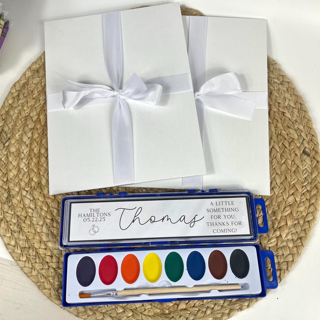 Wedding Paint Activity Set for Kids Table Watercolor Personalized Paint ...