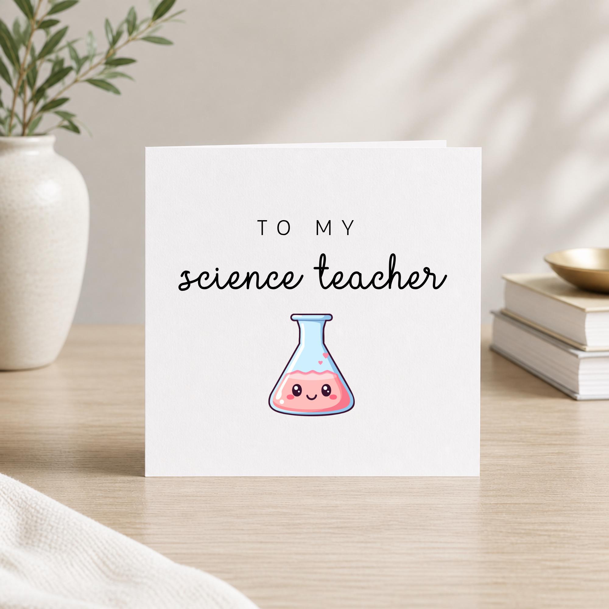 Science Teacher Thank You Card Printable, Chemistry Biology Physics ...