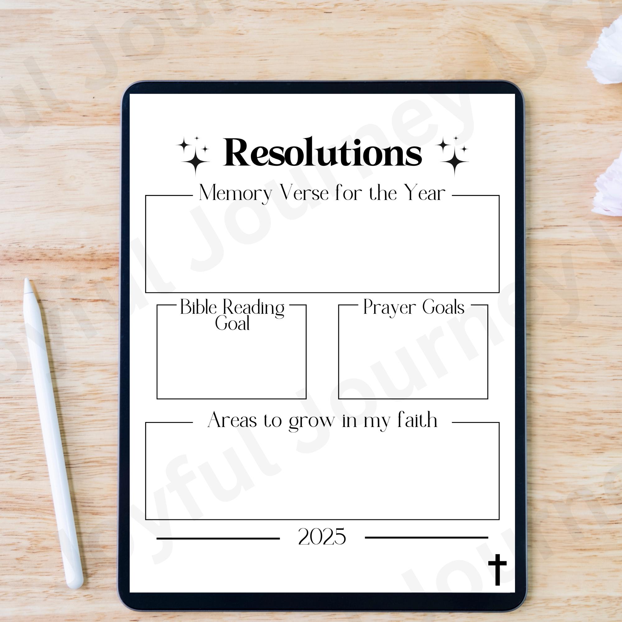 2025 Christ Centered Resolutions Printable New Year Resolution ...