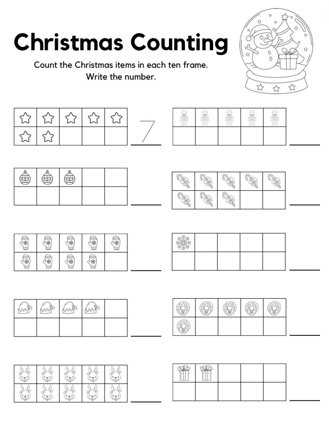 Christmas Themed Worksheet Packet for Kinder-1st Grade - Phonics ...