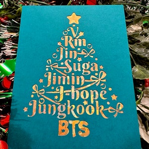 BTS Kpop Card, Christmas Card, Greeting Card, Birthday Card, Valentine ...