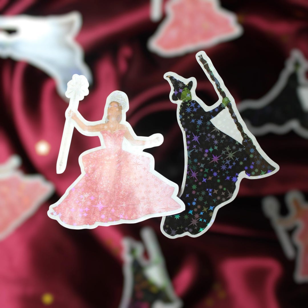 Elphaba and Glinda Wicked the Musical Movie Holographic Stickers - Etsy