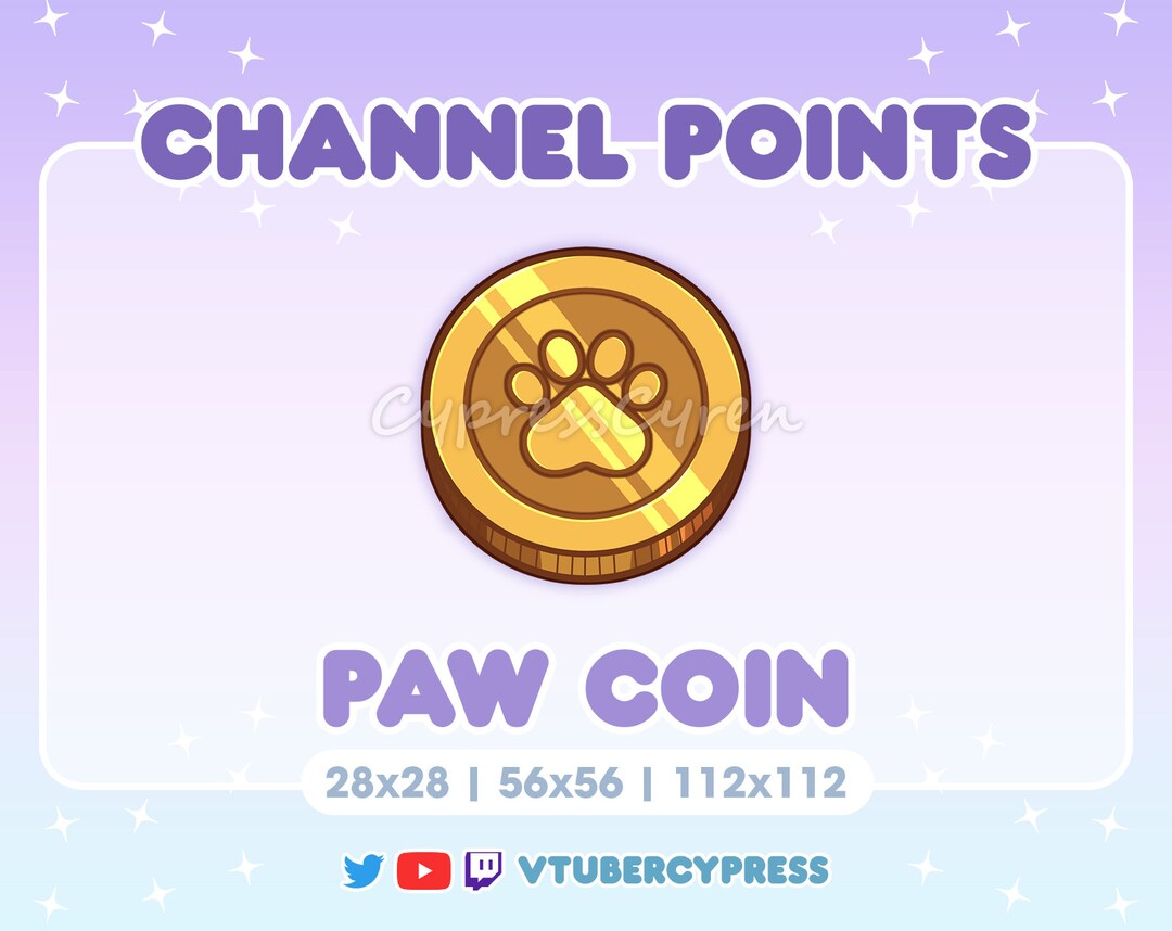 Cat Paw Coin Channel Points Icon/emote for Twitch Instant Download - Etsy