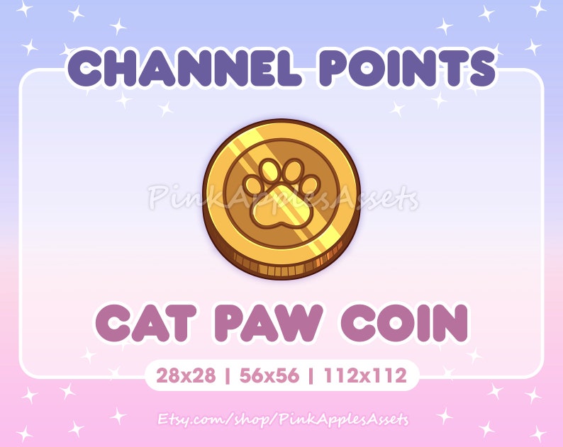Cat Paw Coin Channel Points Icon/emote for Twitch - Instant Download ...