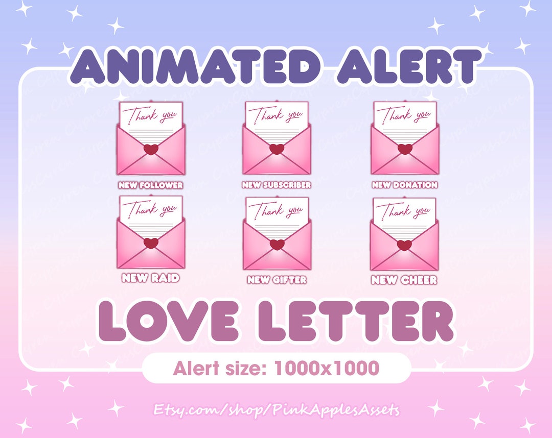 Valentines Day / Love Letter Animated Twitch Alerts - Instant Download ...