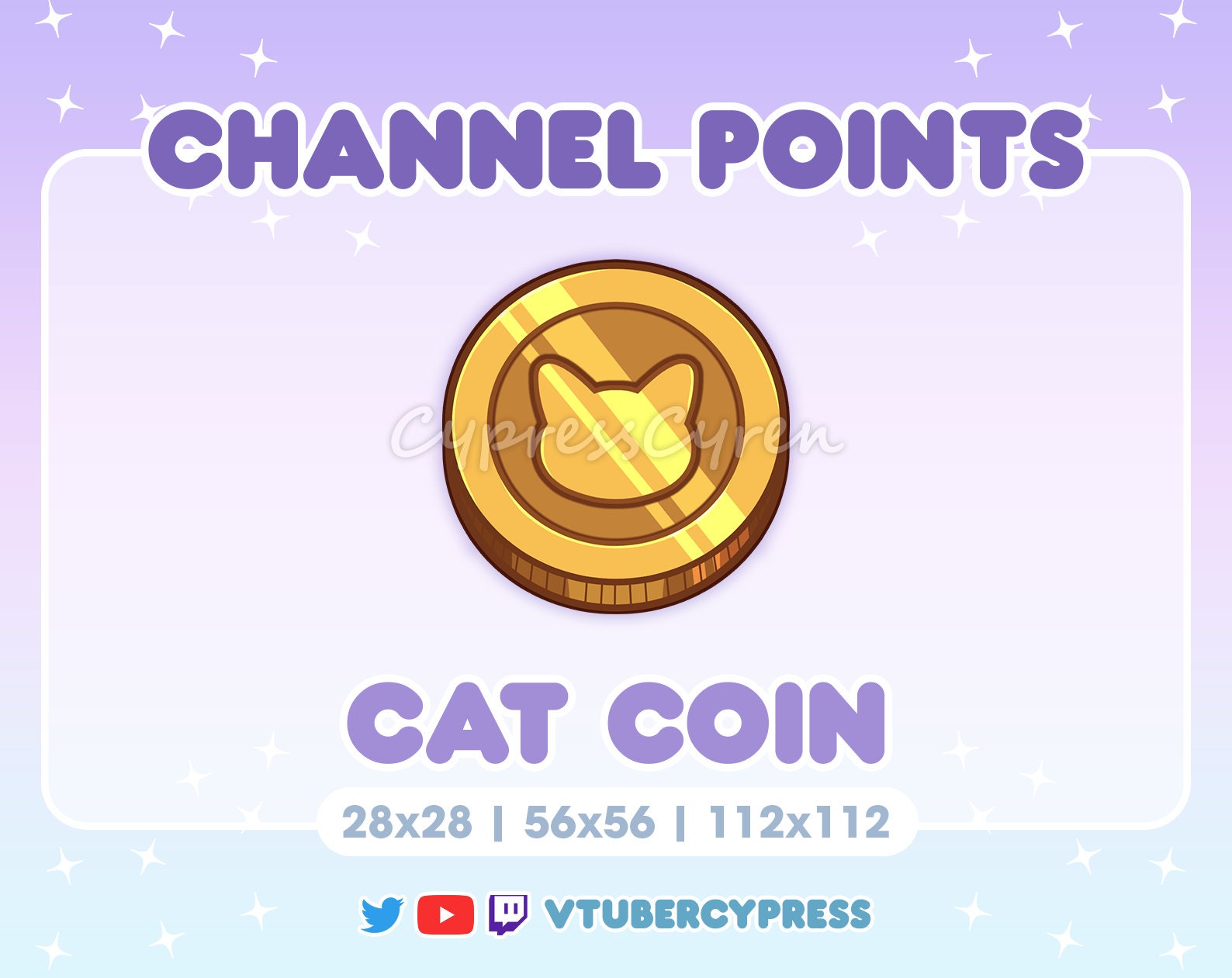 Cat Coin Channel Points Icon/emote for Twitch Instant Download - Etsy