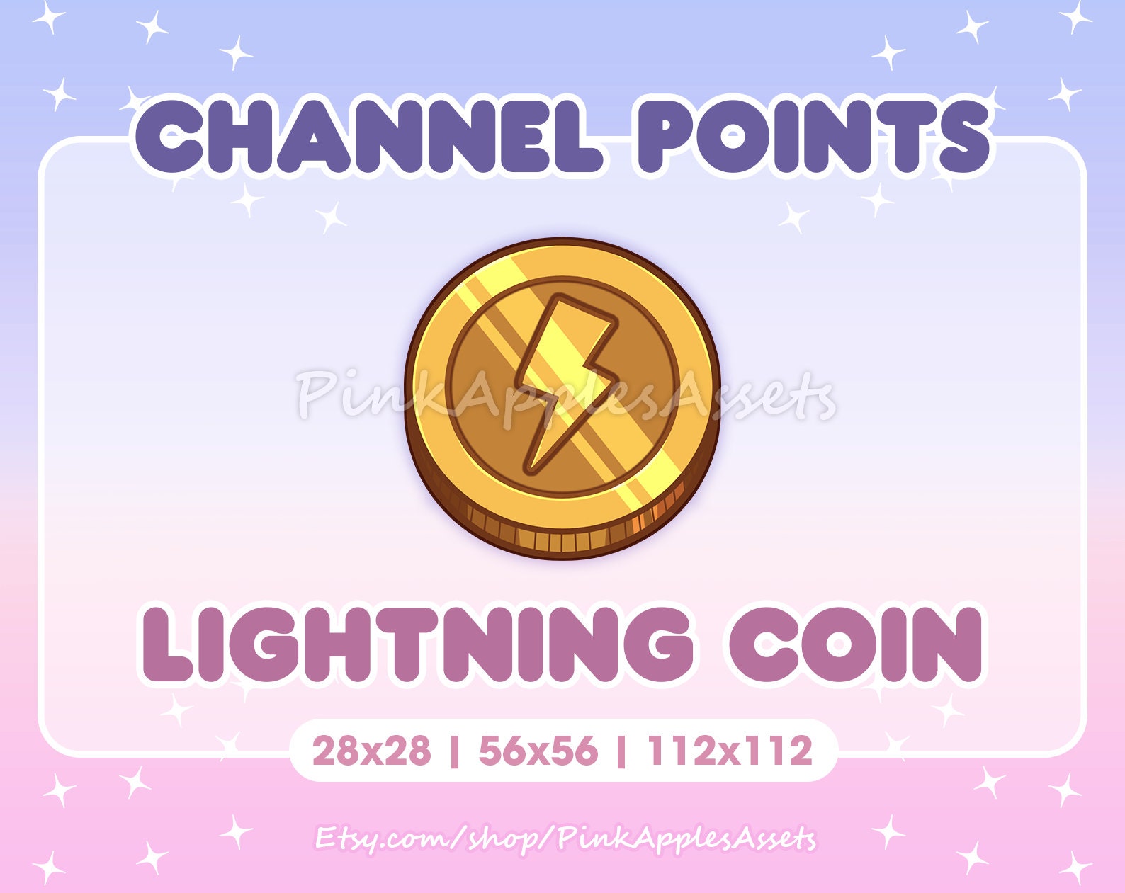 Lightning Bolt Coin Channel Points Icon/emote for Twitch - Instant ...