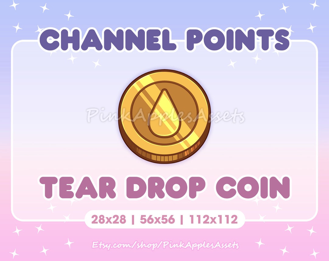Water Tear Drop Coin Channel Points Icon/emote for Twitch - Instant ...