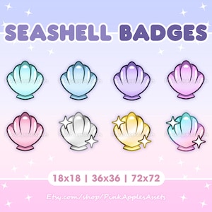Seashell Badges for Twitch/youtube/discord (sub/bit Badges) - Instant ...