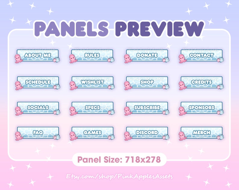 16 Sea Themed Twitch Panels - Instant Download! - Etsy