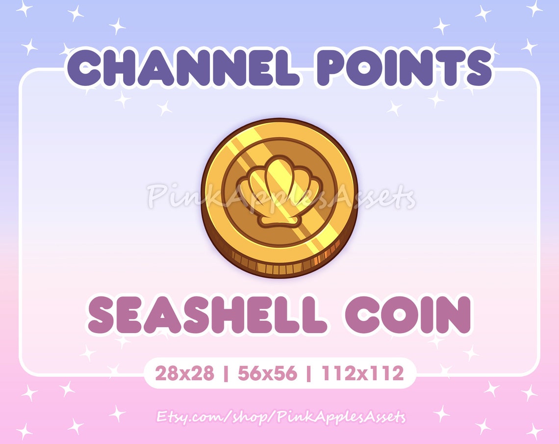 Seashell Coin Channel Points Icon/emote for Twitch - Instant Download ...