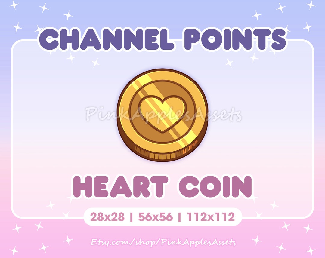 Heart Coin Channel Points Icon/emote for Twitch - Instant Download! - Etsy