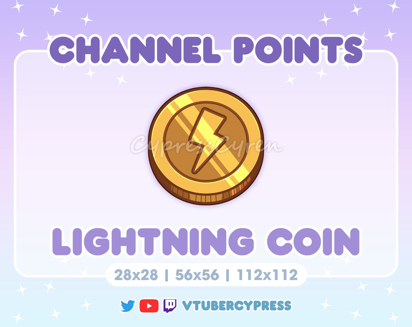 Lightning Bolt Coin Channel Points Icon/emote for Twitch Instant ...
