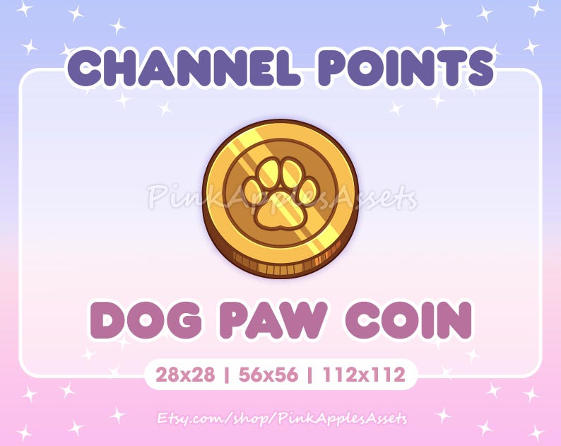 Dog Paw Coin Channel Points Icon/emote for Twitch - Instant Download ...