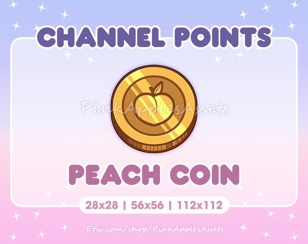 Peach Coin Channel Points Icon/emote for Twitch - Instant Download! - Etsy