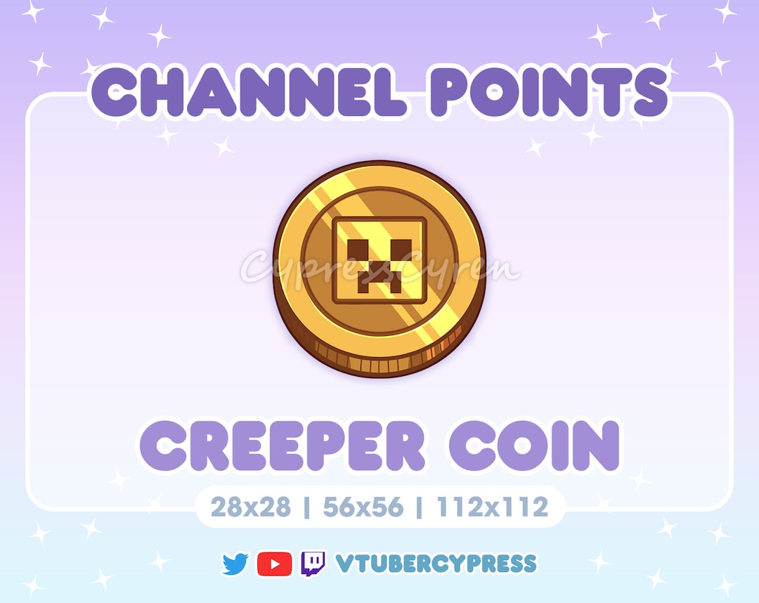 Minecraft Creeper Coin Channel Points Icon/emote for Twitch Instant ...
