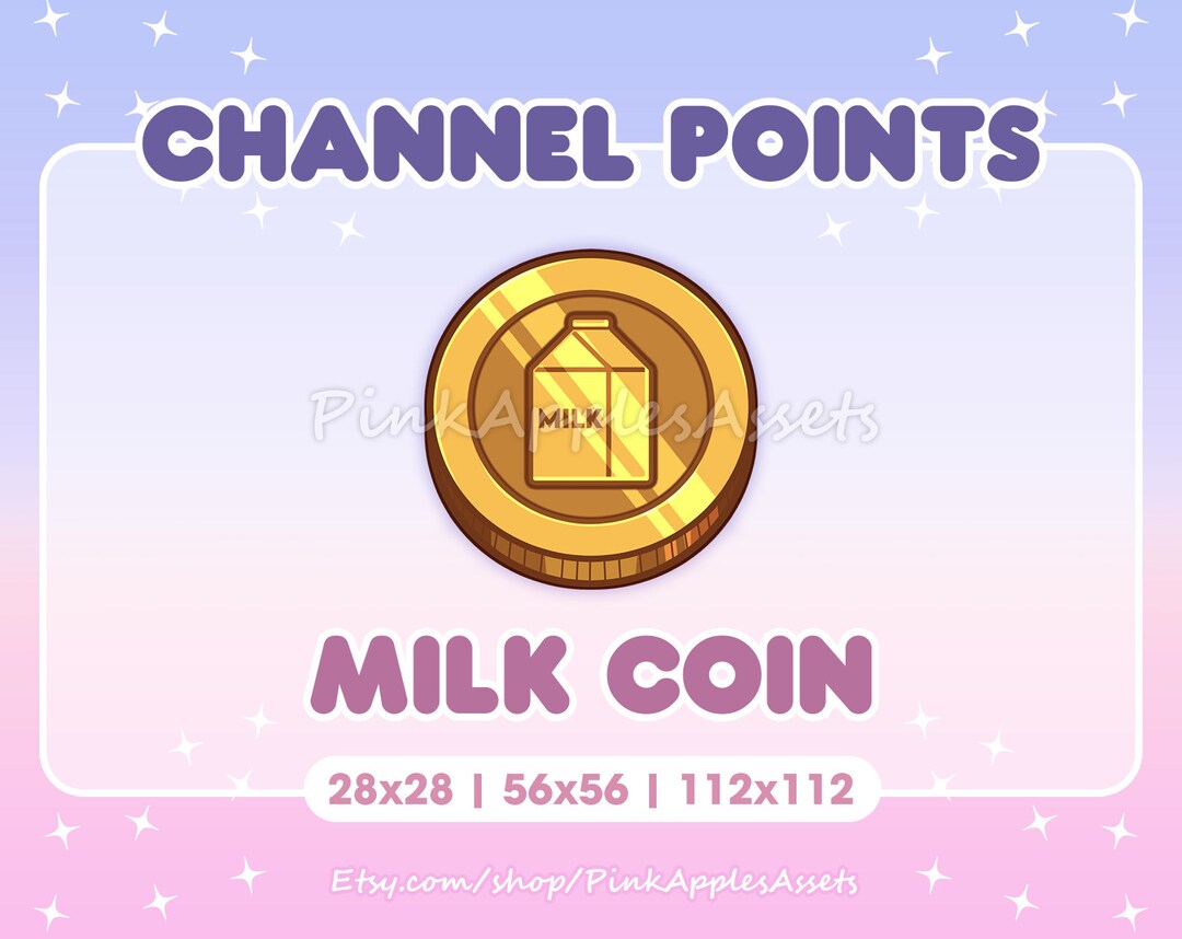 Milk Coin Channel Points Icon/emote for Twitch - Instant Download! - Etsy