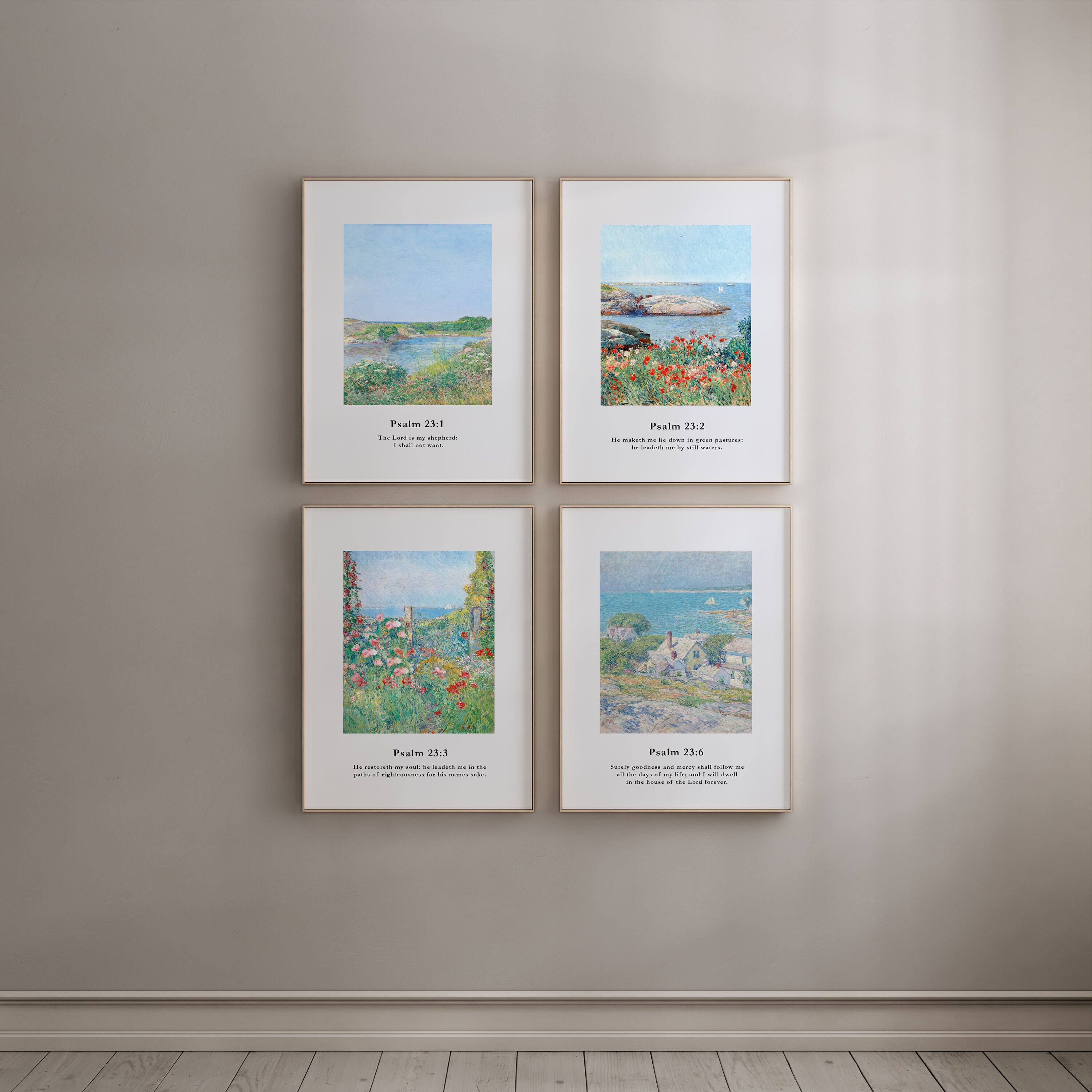 Psalm 23 Scripture, Gallery Wall Set, Christianity Printable Wallart ...