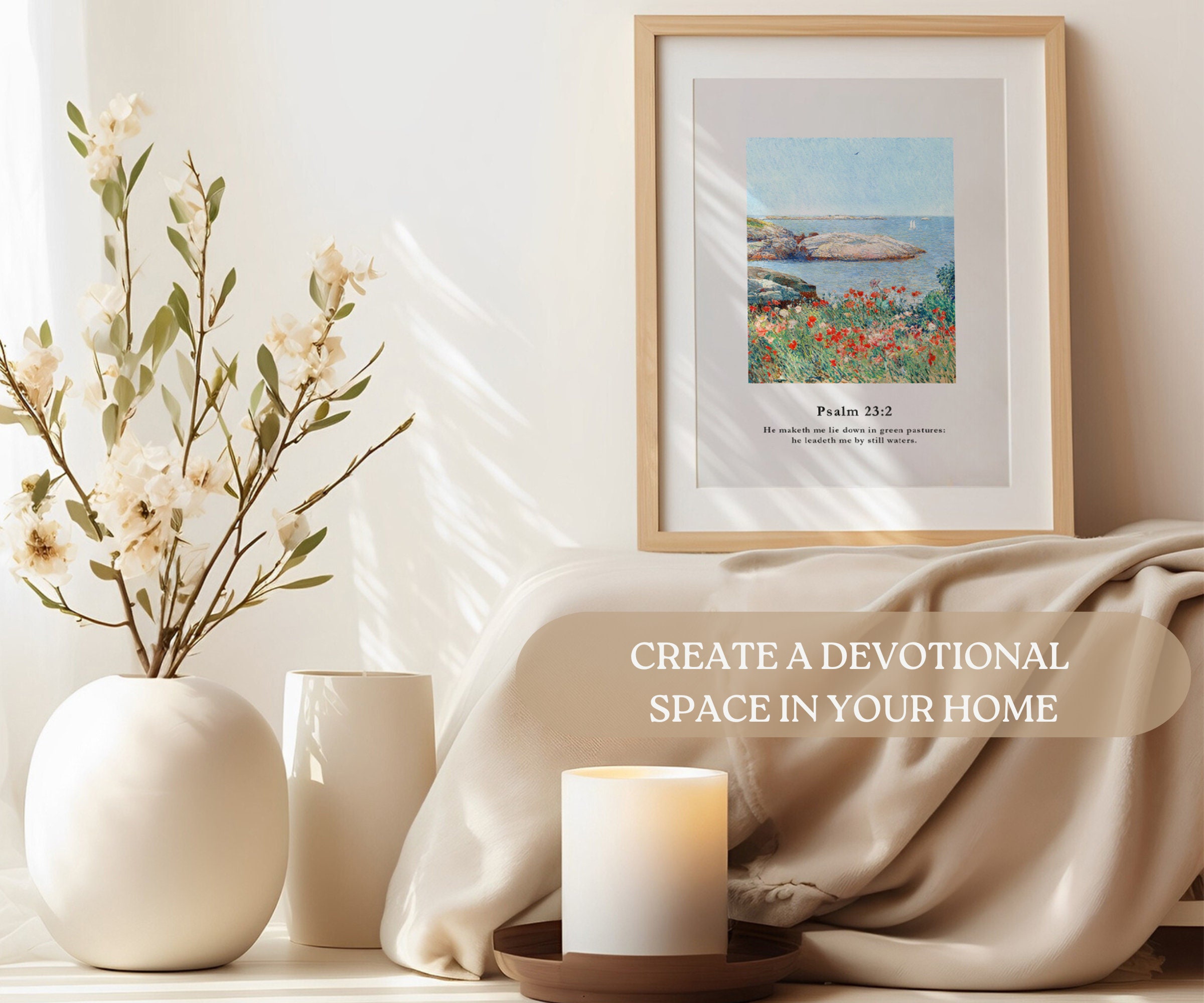 Psalm 23 Scripture, Gallery Wall Set, Christianity Printable Wallart ...