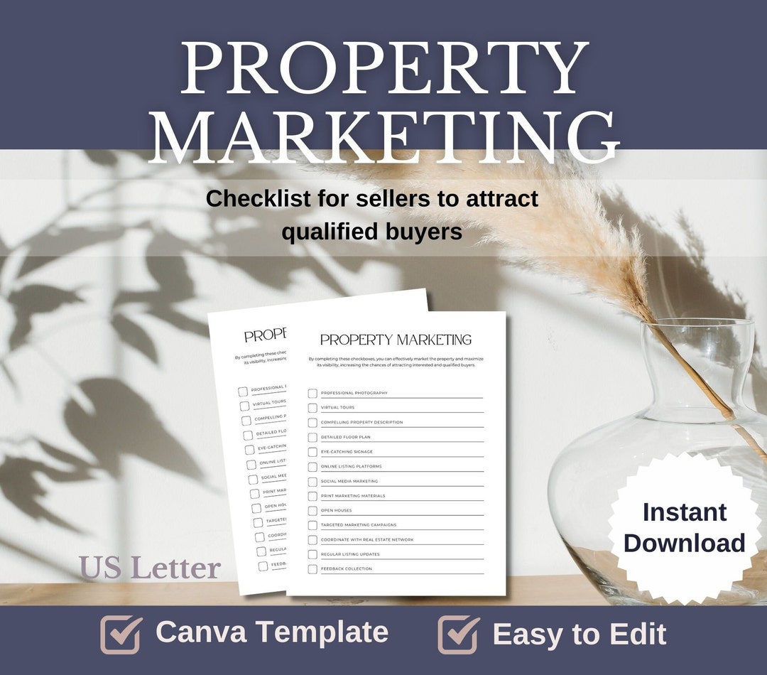 Real Estate Property Marketing Checklist Real Home Selling Checklist ...