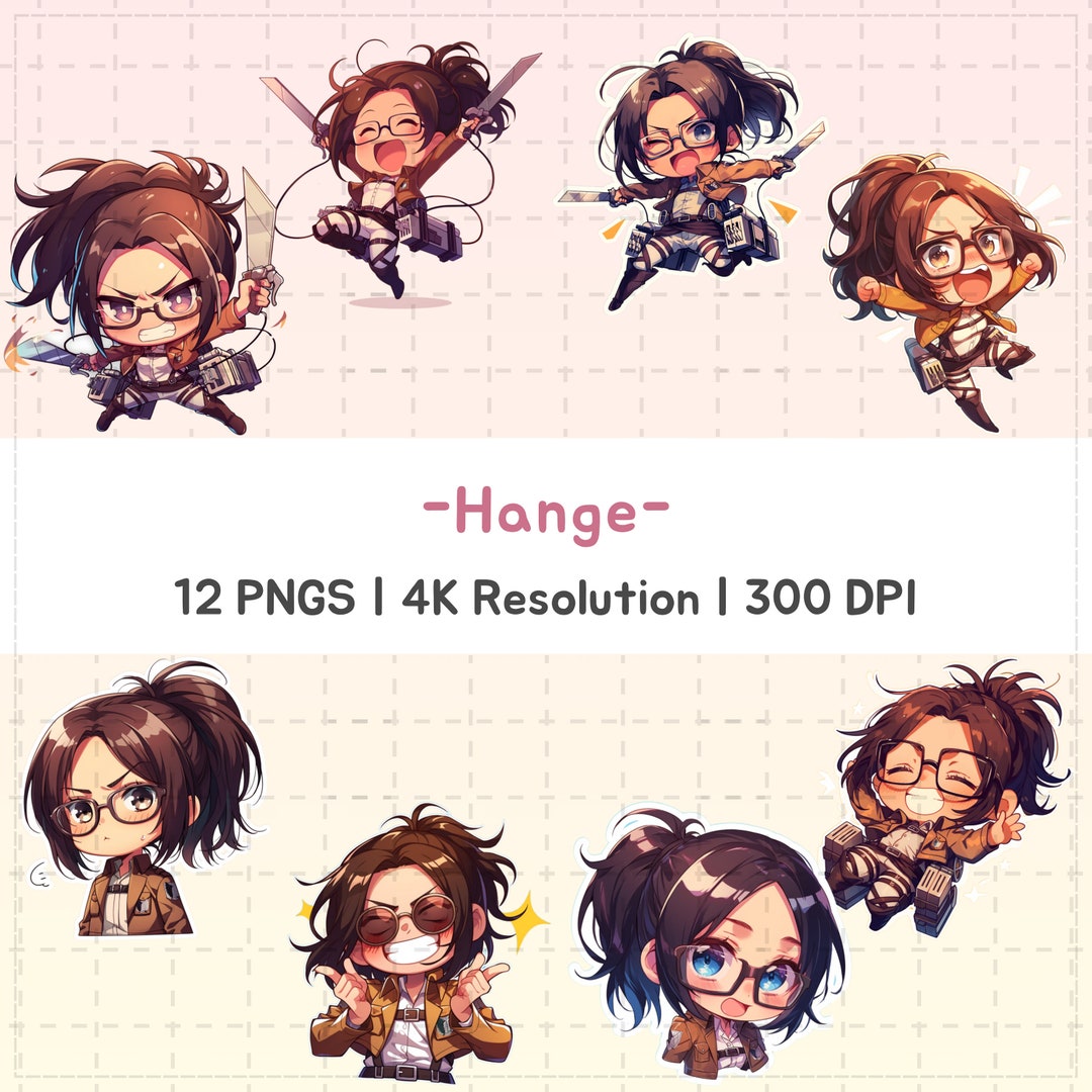 Chibi Attack Scout Set of 12 Artworks, AI Generated Transparent ...