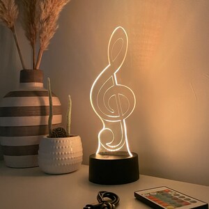 Treble Clef Music Note Night Light LED Gift, Birthday, Party Gift ...