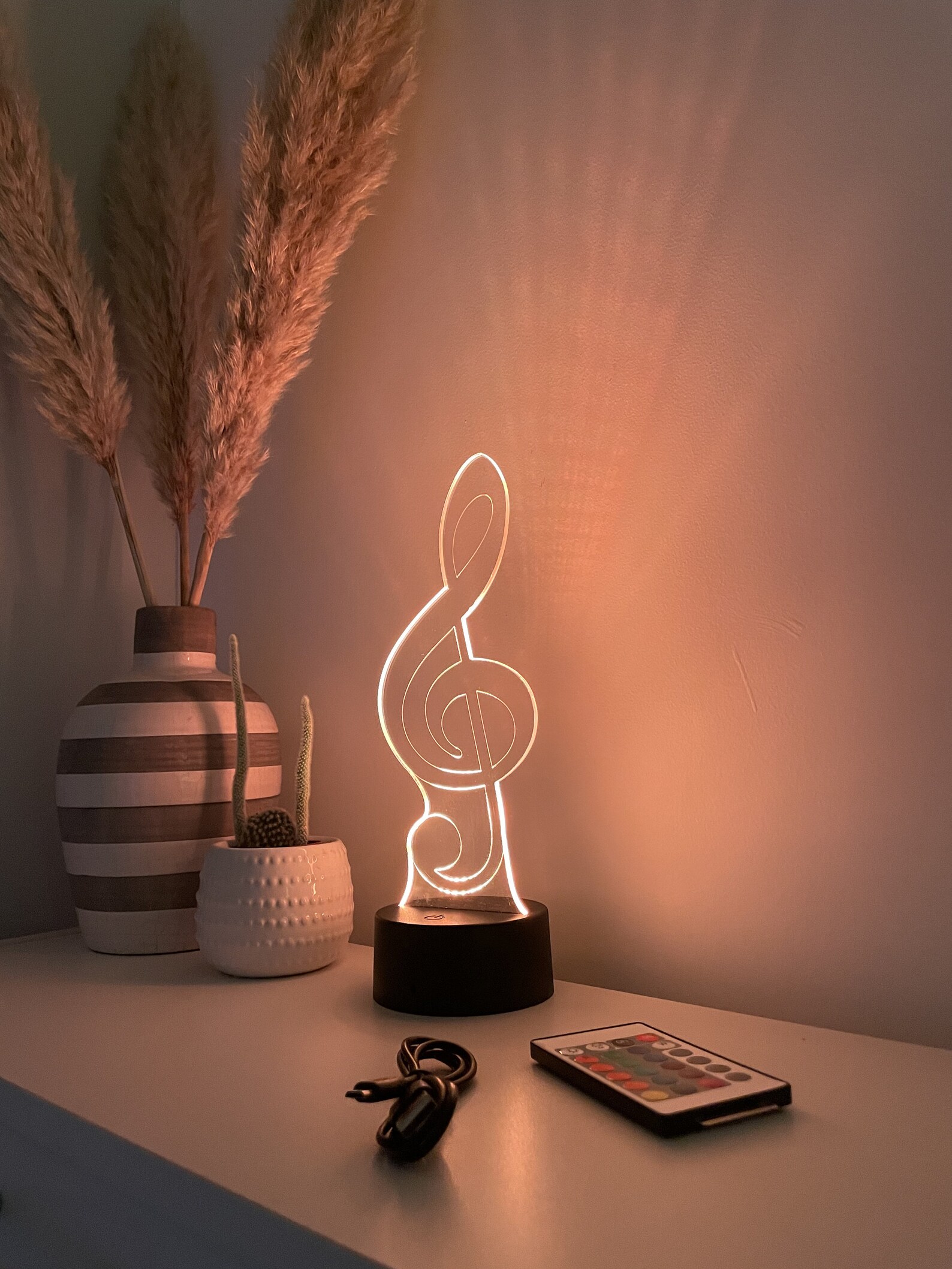 Treble Clef Music Note Night Light LED Gift, Birthday, Party Gift ...