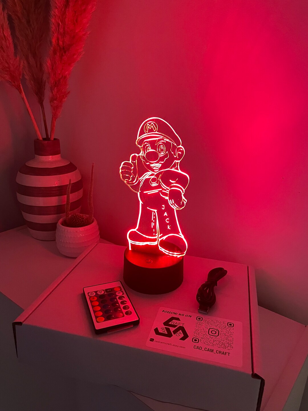 Super Mario LED Night Light: 16 Color Kids Room Decor - Etsy UK