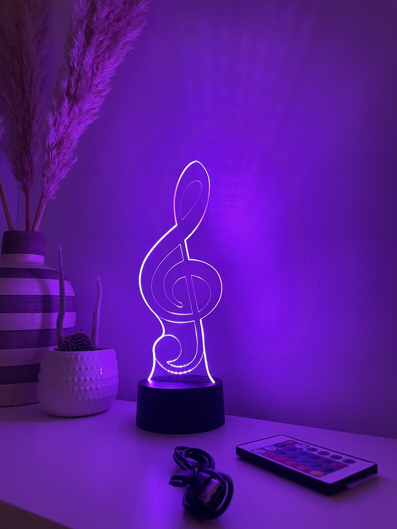 Treble Clef Music Note Night Light LED Gift, Birthday, Party Gift ...