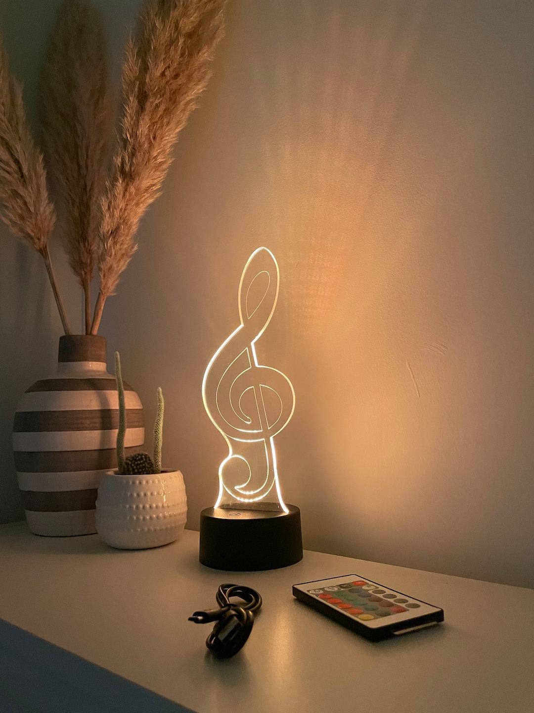 Treble Clef Music Note Night Light LED Gift, Birthday, Party Gift ...