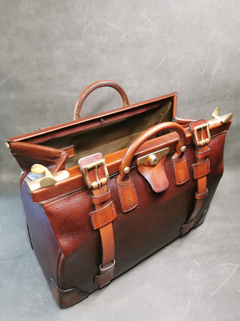 Gladstone Doctors Kit Bag Vintage Antique Leather Travel Art Deco - Etsy