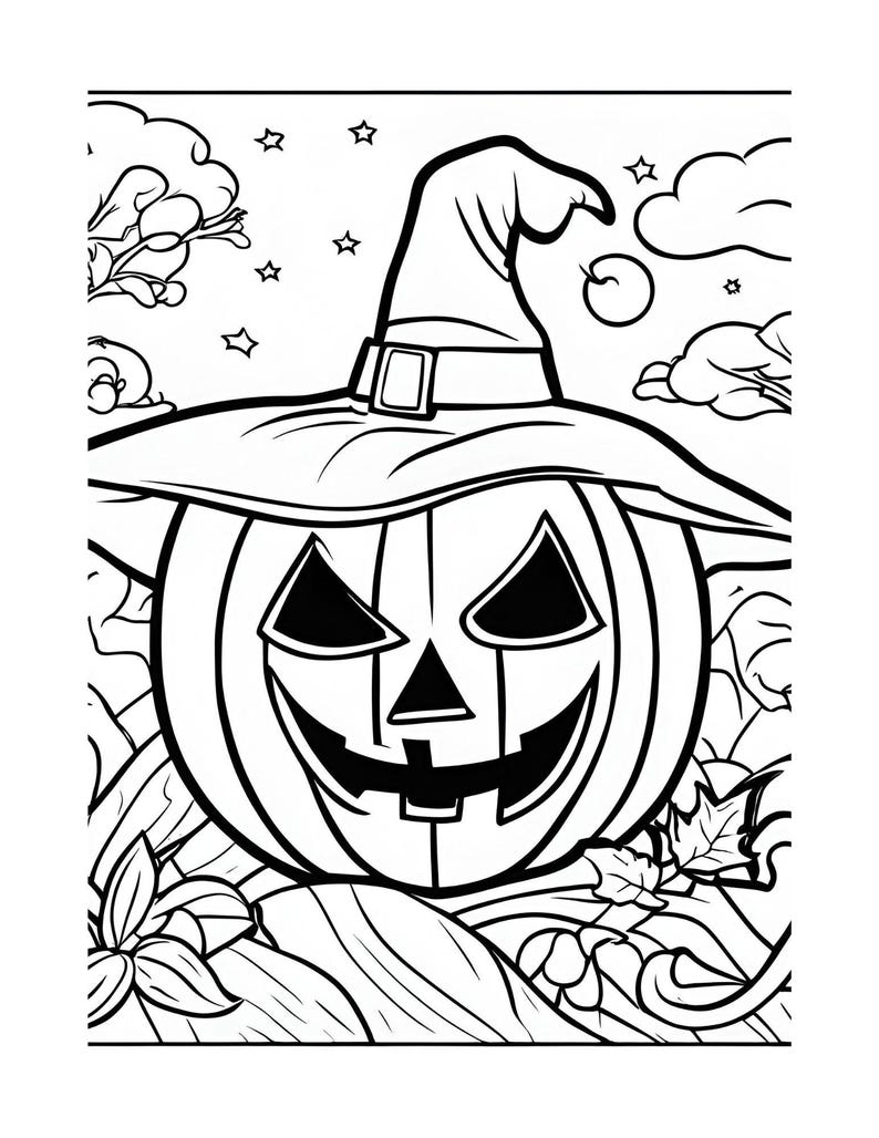 22 Halloween Fun Coloring for Kids, Pumpkins, Cats, Haunted Houses ...