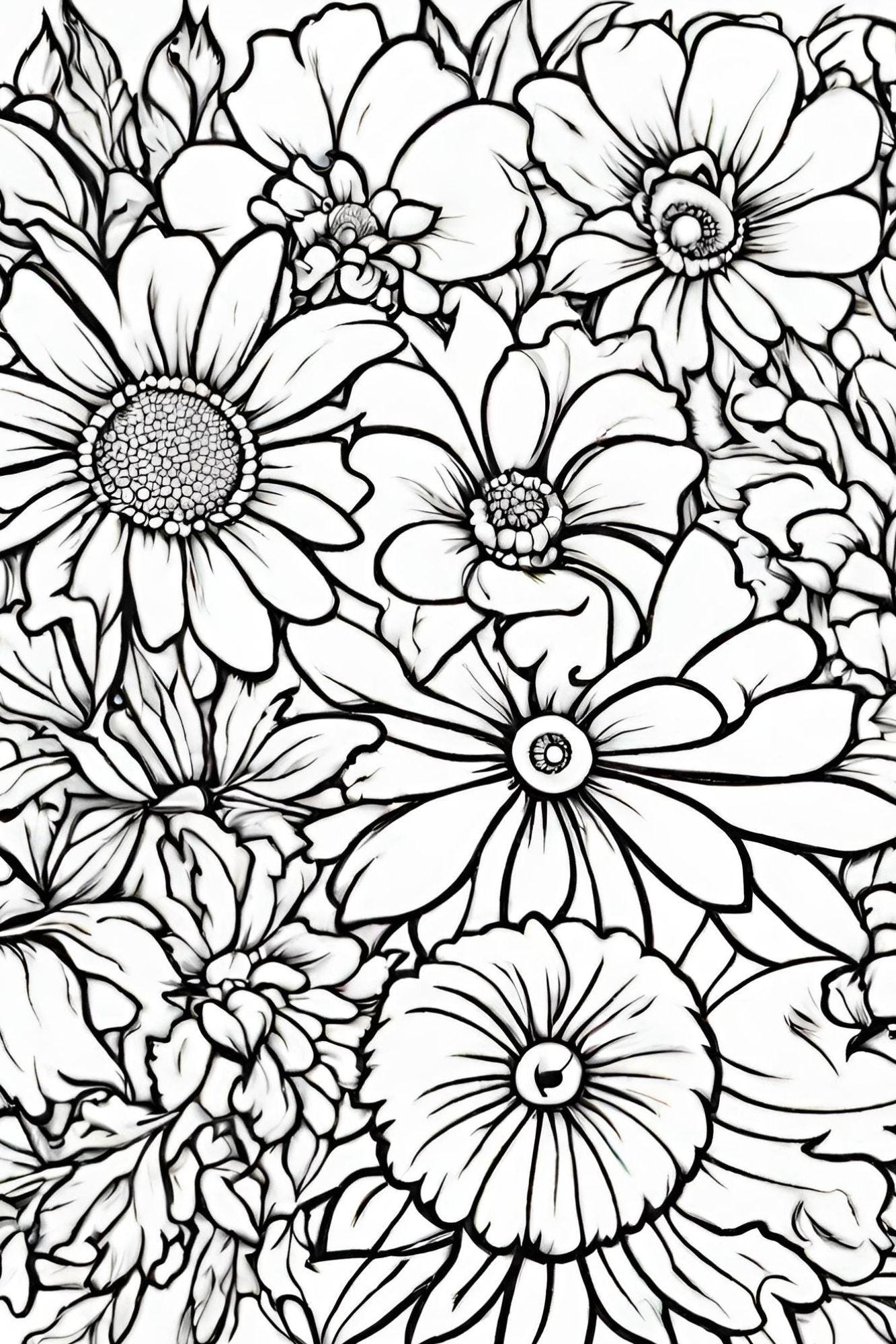 Mesmerizing Flowers. 104 Pages of Beautiful, Serene, and Calming ...