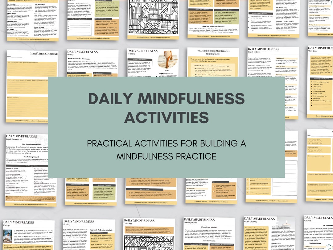 Mindfulness Activity Worksheets Mindfulness for Teens and Adults ...