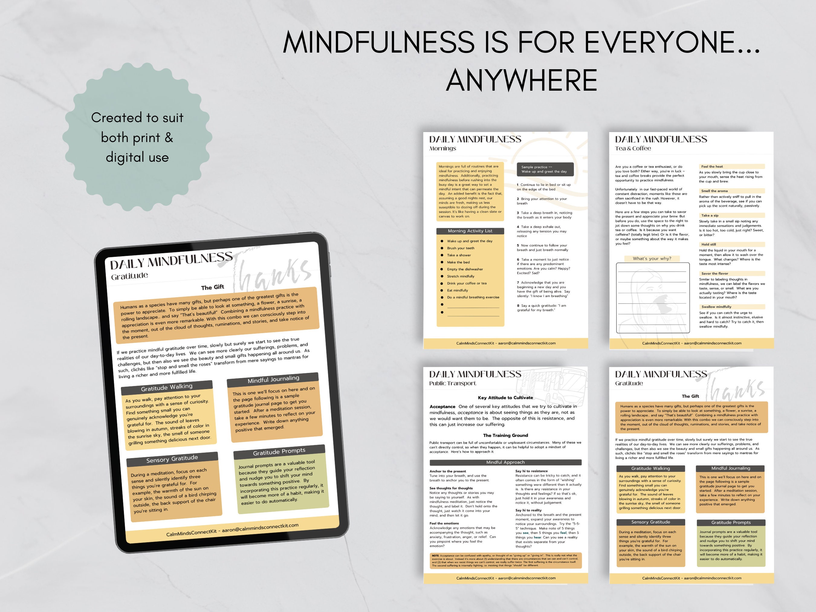 Mindfulness Activity Worksheets Mindfulness for Teens and Adults ...