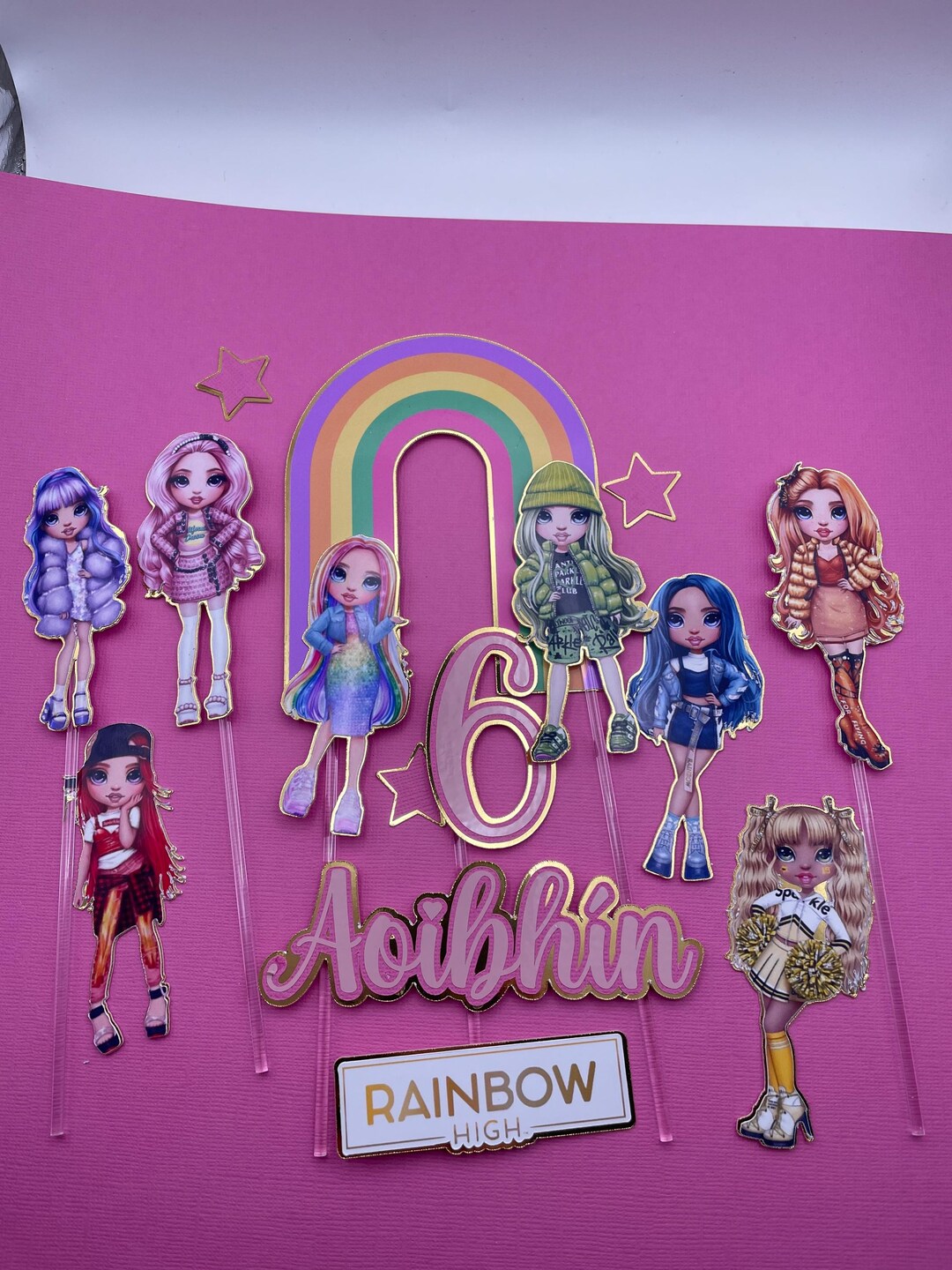 Rainbow High Cake Topper - Etsy UK