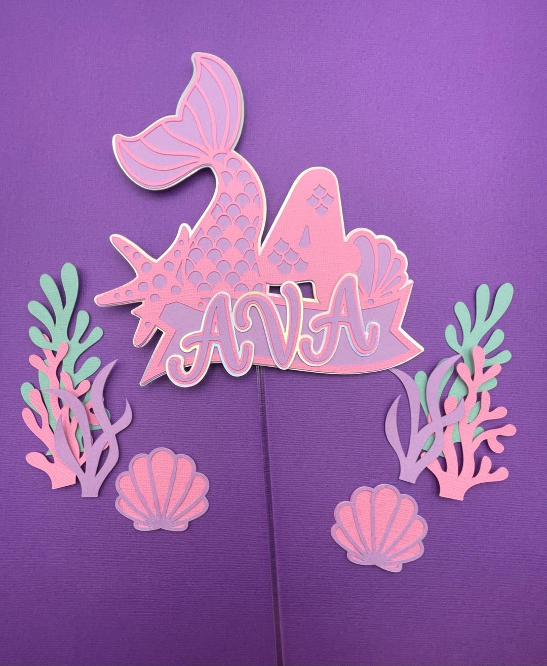 Mermaid Themed Personalised Cake Topper - Etsy