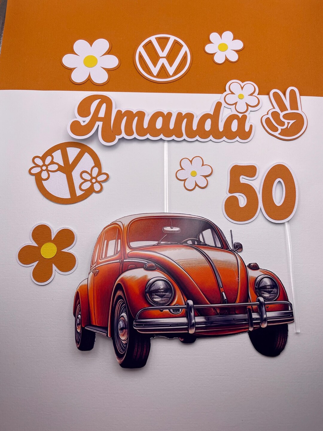 70’s Beetle Themed Cake Toppers - Etsy