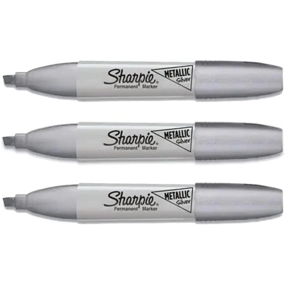 Sharpie Metallic Permanent Markers Chisel Tip Silver 3 - Etsy