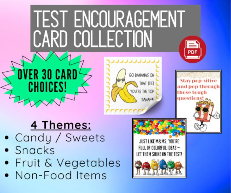 Test Encouragement Cards! | 30+ Cards | Print, Cut, & GO! - Etsy