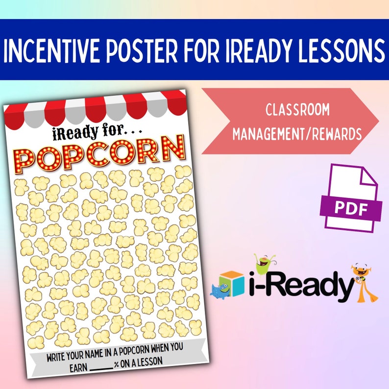 Iready Incentive Reward Poster (popcorn - 100 Lessons) - Etsy