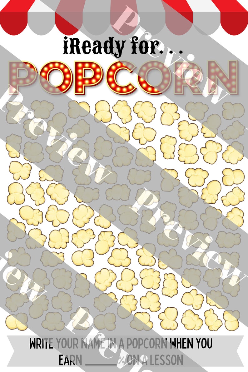 Iready Incentive Reward Poster (popcorn - 100 Lessons) - Etsy