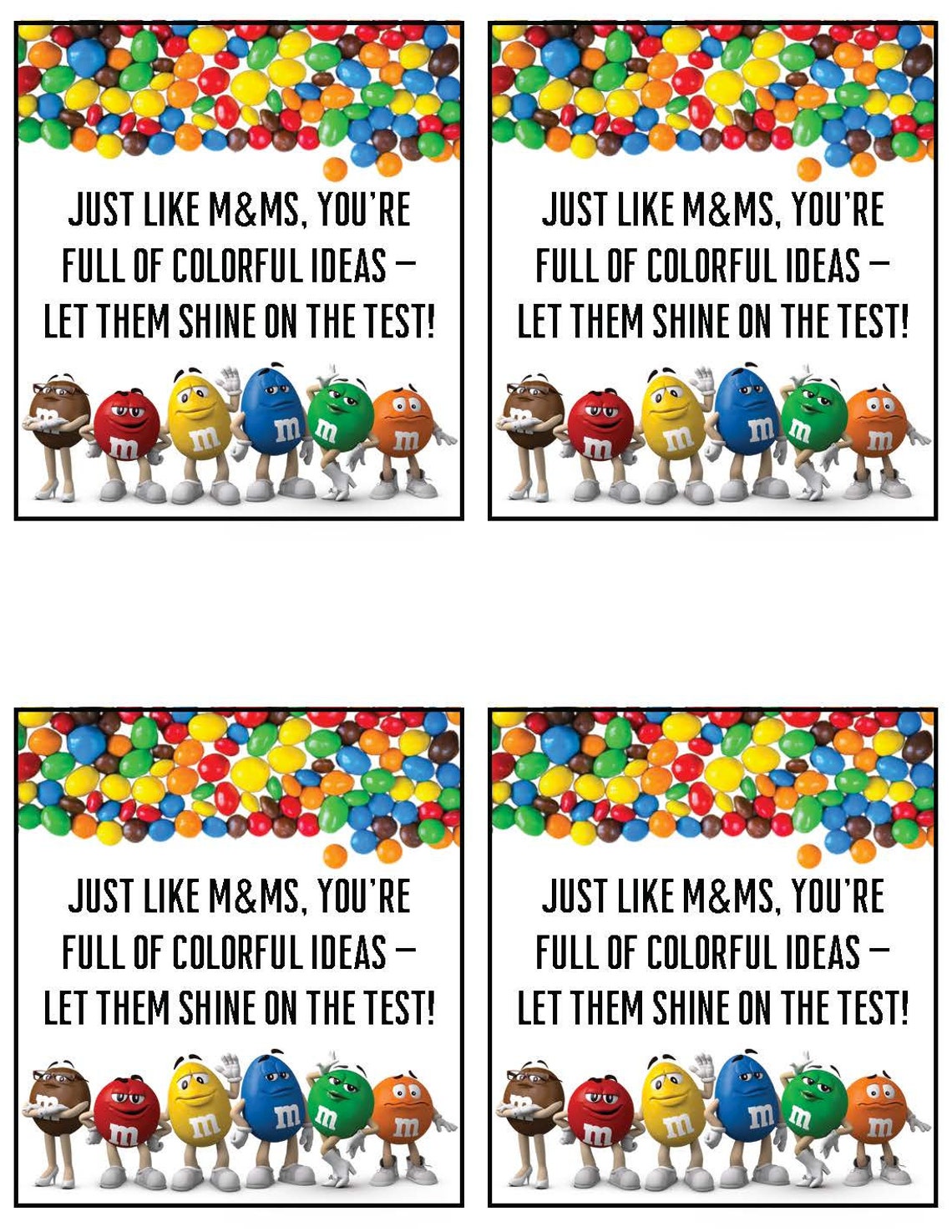 Test Encouragement Cards! | 30+ Cards | Print, Cut, & GO! - Etsy