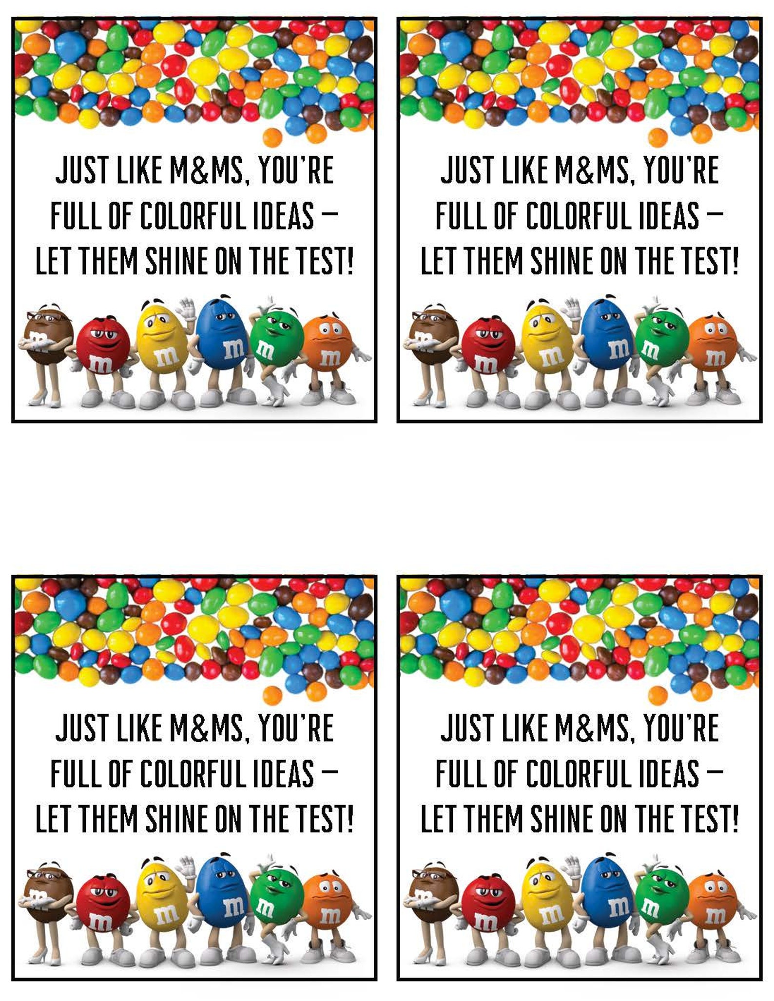 Test Encouragement Cards! | 30+ Cards | Print, Cut, & GO! - Etsy