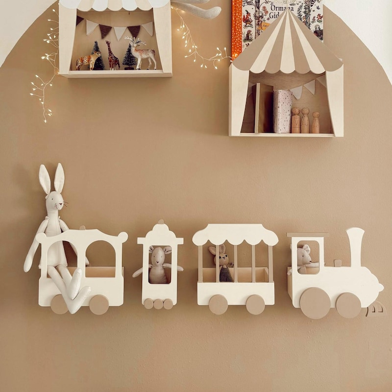 Wooden Train Book Shelf - Etsy UK